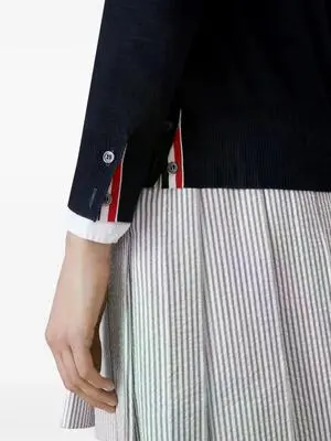 Thom Browne Merino Wool 4-bar Relaxed Fit V-neck Cardigan