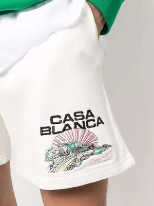 Casablanca Embroidered Logo Sweat Shorts