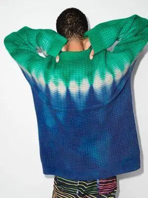 THE ELDER STATESMAN Daybreak Tie-dye Waffle Jumper