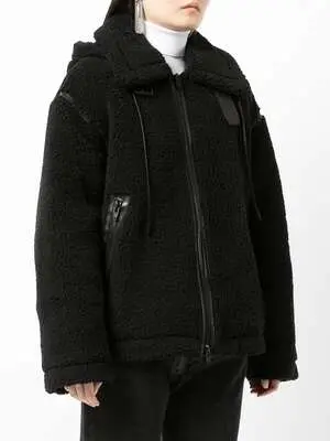 JUUN.J Faux-shearling Biker Overcoat