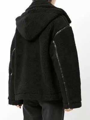 JUUN.J Faux-shearling Biker Overcoat