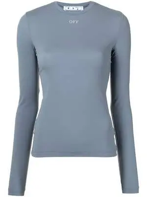 Off-White Long Sleeve Top - Blue