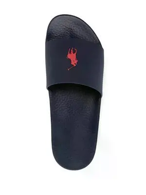 Polo Ralph Lauren Logo-print Slides - Blue