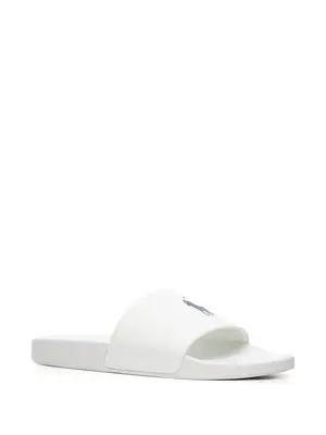 Polo Ralph Lauren Logo-print Slides - White