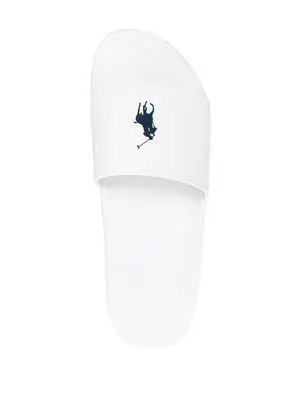 Polo Ralph Lauren Logo-print Slides - White