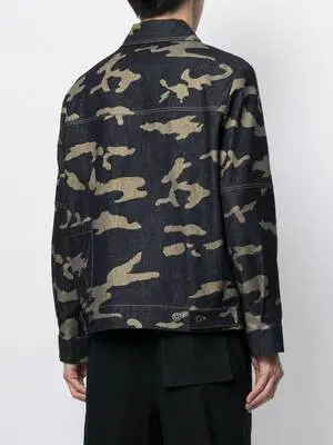 PORTS V Camouflage Print Denim Jacket