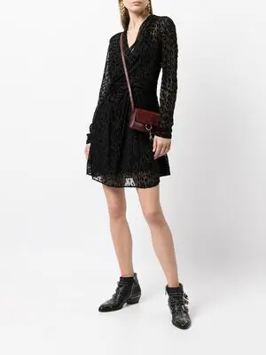 IRO PARIS Animal-print Silk Wrap Dress
