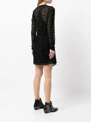 IRO PARIS Animal-print Silk Wrap Dress
