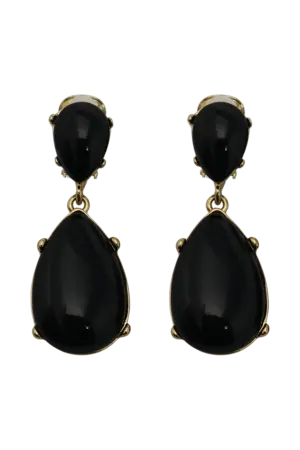 KENNETH JAY LANE Resin Teardrop Clip-on Earrings - Black