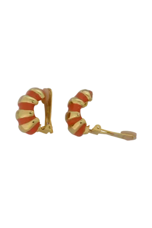 KENNETH JAY LANE Enamel Shrimp Clip Earrings