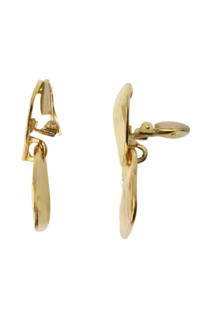 KENNETH JAY LANE Plated Hammered Drop Clip-on Earrings