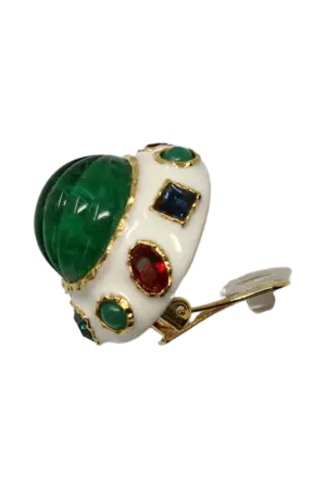 KENNETH JAY LANE Gemstone & Emerald Center Earrings
