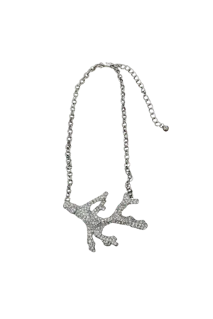 KENNETH JAY LANE Rhodium-plated Rhinestone Branch Chain Necklace