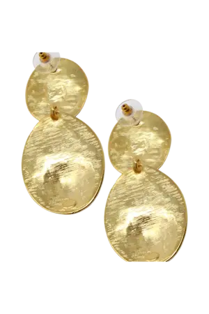 KENNETH JAY LANE Satin Dimpled Disc Drop Earrings