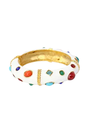 KENNETH JAY LANE Enamel Bangle - White