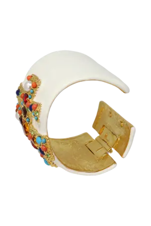 KENNETH JAY LANE Enamel Gemstone Cuff
