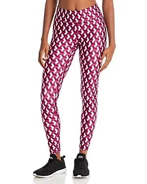 Terez Raspberry Geo Leggings