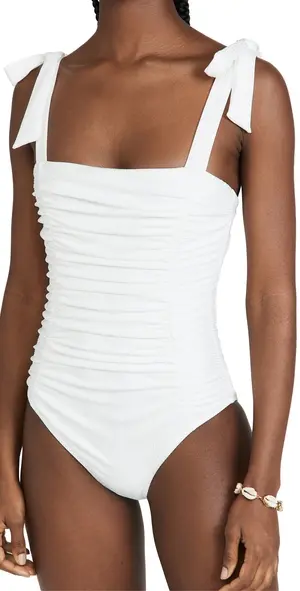 Minkpink Constance Ruched One Piece Swimsuit - White