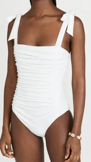 Minkpink Constance Ruched One Piece Swimsuit - White