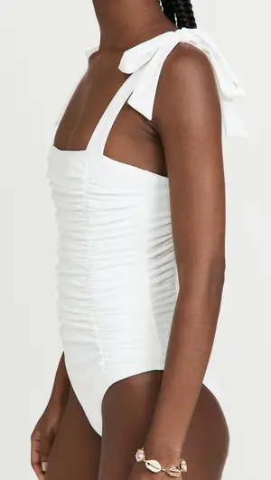Minkpink Constance Ruched One Piece Swimsuit - White