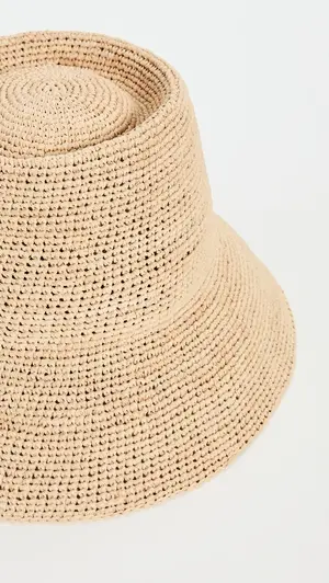 Janessa Leoné Felix Straw Bucket Hat - Natural