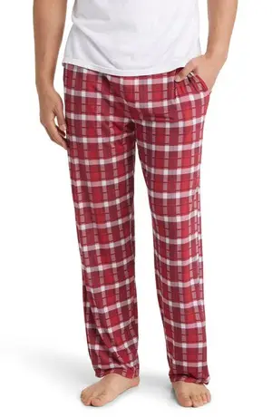 Tommy John Second Skin Pajama Pants Emboldened Red Fireplace Plaid
