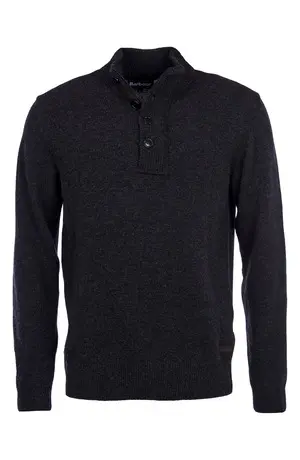 Barbour Patch Wool Quarter Zip Pullover - Charcoal