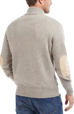 Barbour Patch Wool Quarter Zip Pullover - Stone
