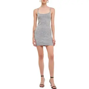 Endless Rose Knit Minidress - Heather Grey