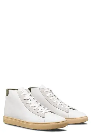 Clae Bradley High-top Leather Sneakers - White Olive Vanilla