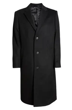 Hart Schaffner Marx Sheffield Classic Fit Wool & Cashmere Overcoat - Black