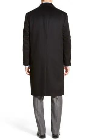 Hart Schaffner Marx Sheffield Classic Fit Wool & Cashmere Overcoat - Black