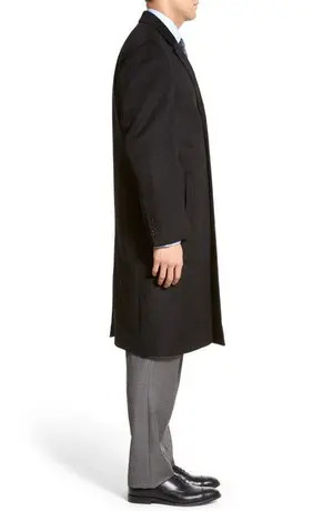 Hart Schaffner Marx Sheffield Classic Fit Wool & Cashmere Overcoat - Black