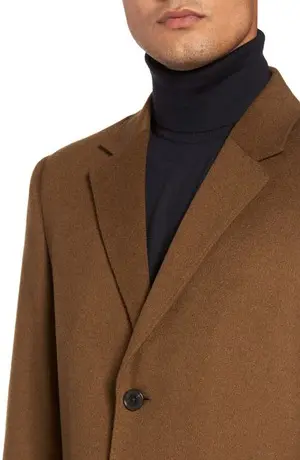Hart Schaffner Marx Sheffield Classic Fit Wool & Cashmere Overcoat - Vicuna