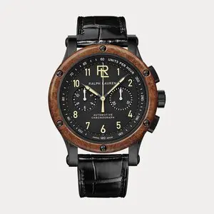 Ralph Lauren 42 Mm Chronograph Watch - Black Dial