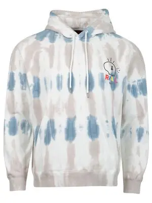 REAL BUY Tie-dye Logo Hoodie - Blue