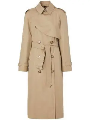 Burberry Exaggerated Gun Flap Trench Coat - Neutrals | Editorialist