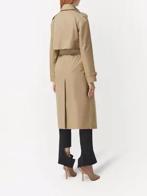 Burberry Exaggerated Gun Flap Trench Coat - Neutrals | Editorialist