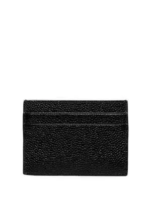 Thom Browne Grosgrain-tab Leather Cardholder - 001 Black