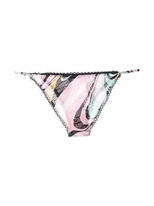 Emilio Pucci Onde-print Lace-trim Briefs