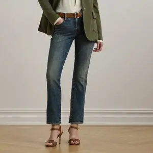 Ralph Lauren Mid-rise Straight Ankle Jeans - Haze Wash