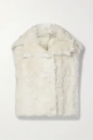 YVES SALOMON Yves Salomon Longline Shearling Vest White