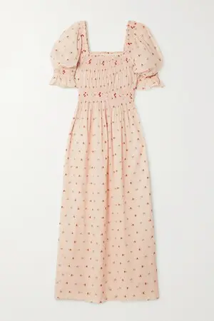 DÔEN Net Sustain Eclipse Embroidered Organic Cotton-voile Dress