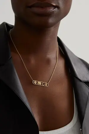 SYDNEY EVAN Icon Bar 14-karat Diamond Necklace