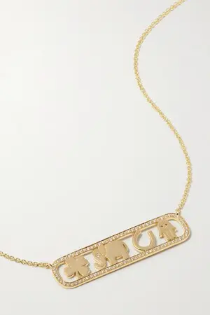 SYDNEY EVAN Icon Bar 14-karat Diamond Necklace