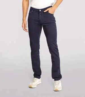 Jacob Cohen Stretch-cotton Slim Trousers - Navy