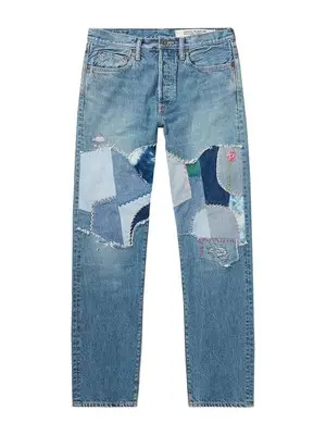 Kapital Monkey Cisco Straight-leg Embroidered Patchwork Jeans