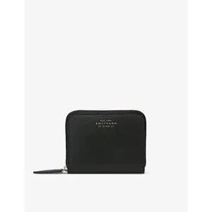 Smythson Panama Small Zipped Leather Purse - Black