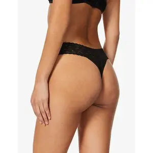 Hanky Panky Lace-trim Original-rise Stretch-cotton Thong