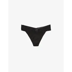 Hanky Panky Lace-trim Original-rise Stretch-cotton Thong